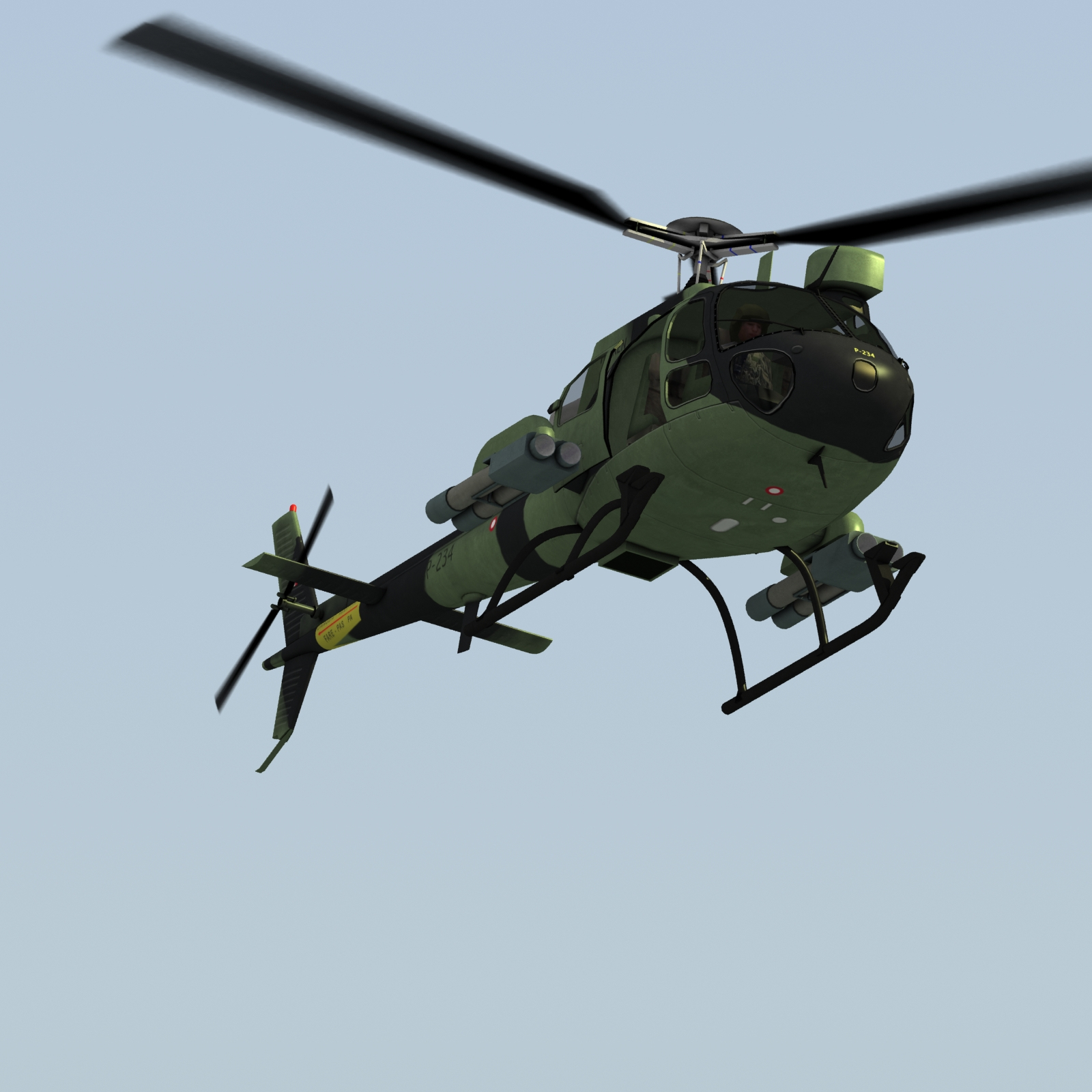 3d model as550 c2 fennec helicopter