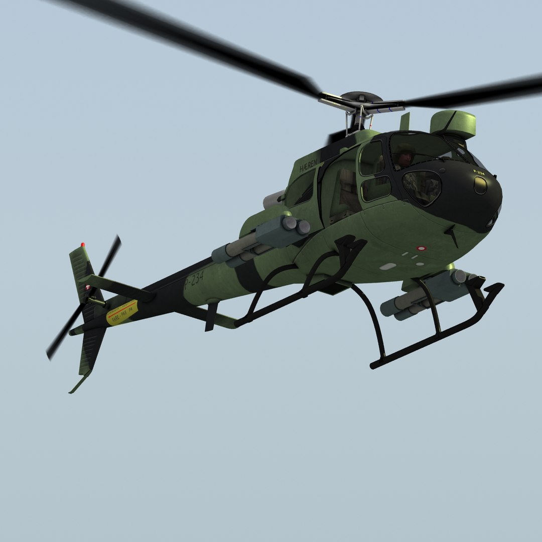 3d Model As550 C2 Fennec Helicopter