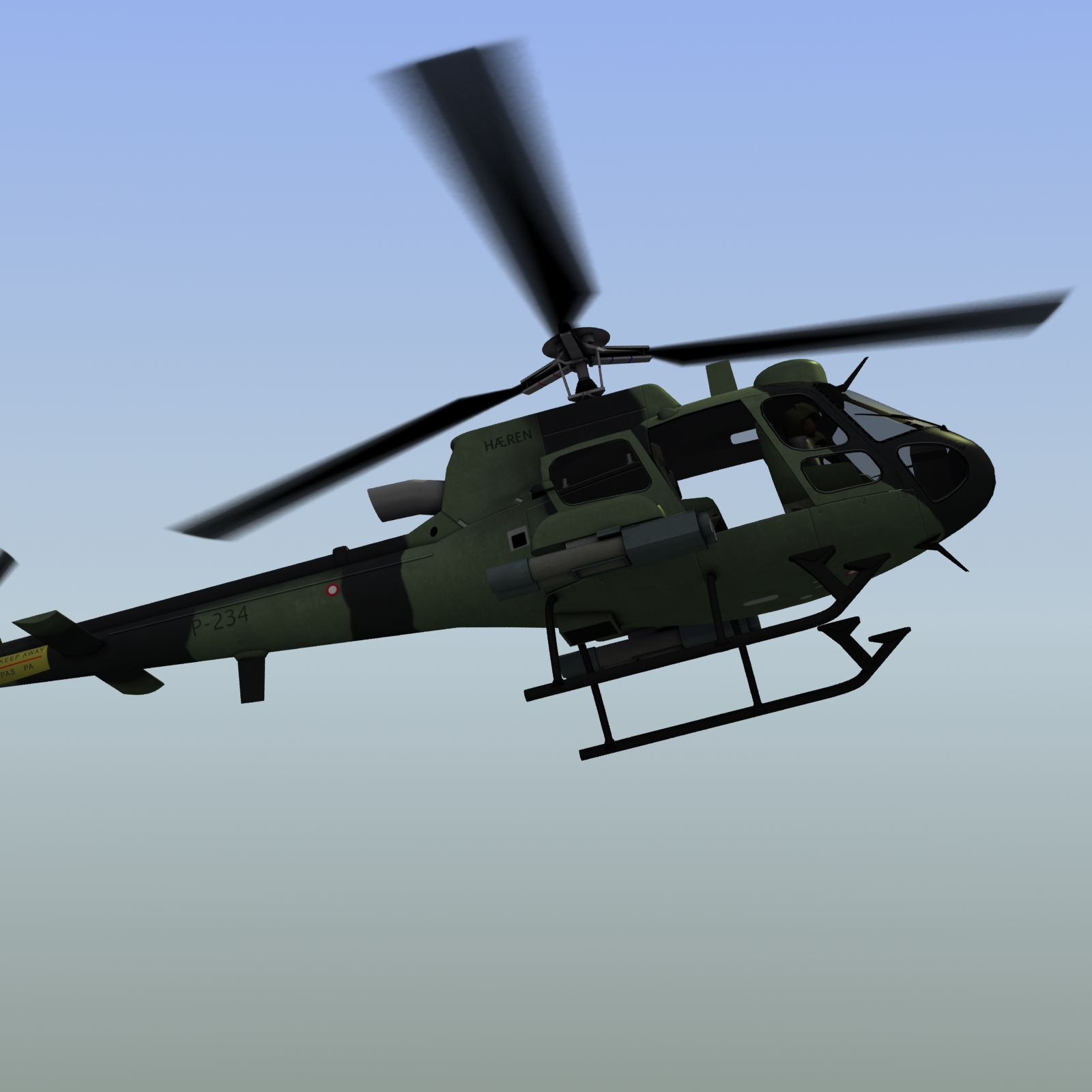 3d model as550 c2 fennec helicopter