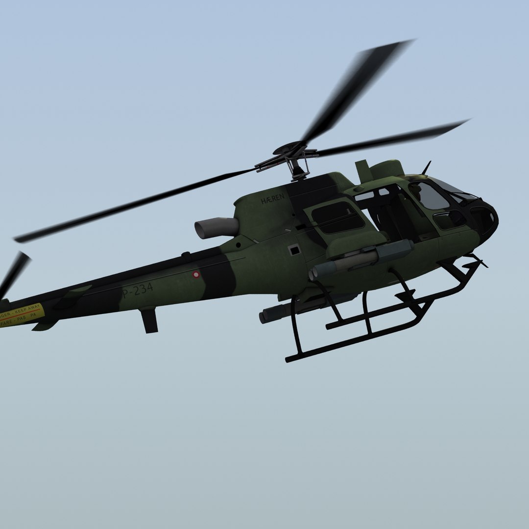 3d Model As550 C2 Fennec Helicopter