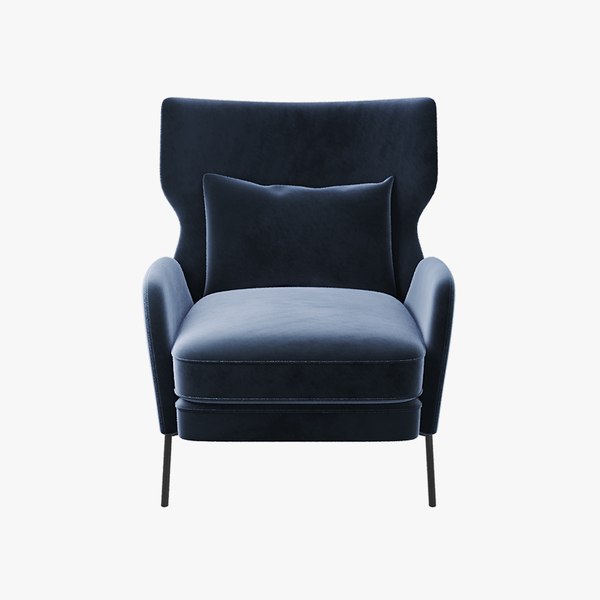 Alex Navy Blue Velvet Accent Chair Crateandbarrel 3D 모델 - TurboSquid ...