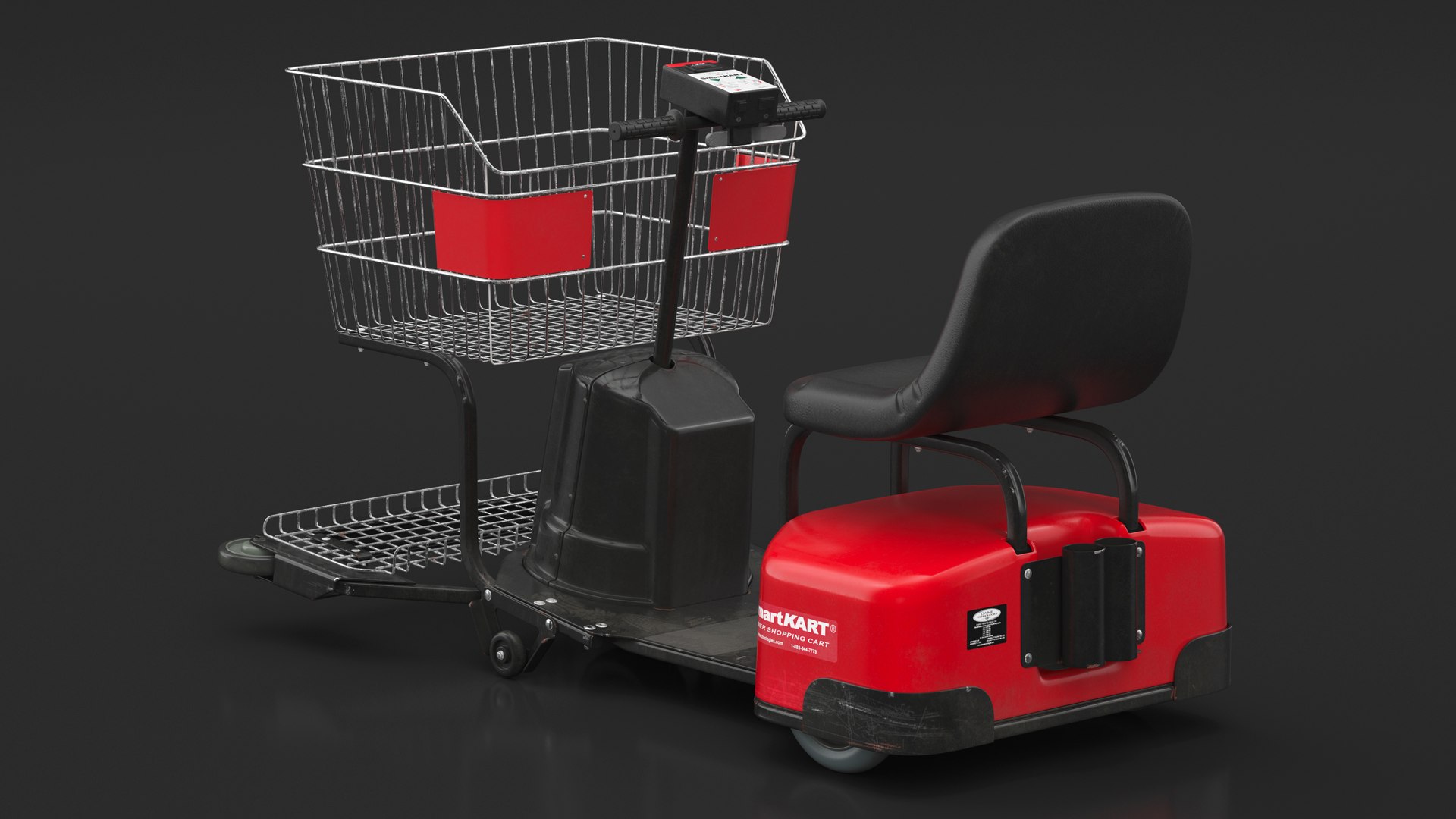 3D Electric Shopping Cart SmartKART Red Dirty - TurboSquid 2054532