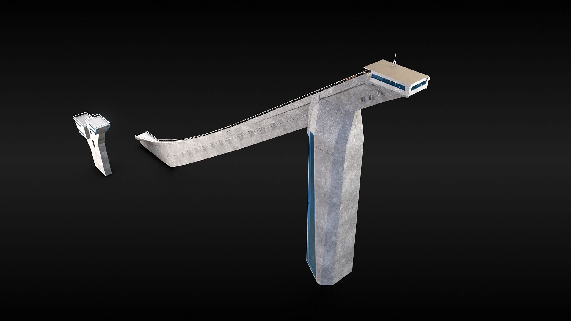 Ski Jumping Ramp And Judges Tower 3D - TurboSquid 2136068