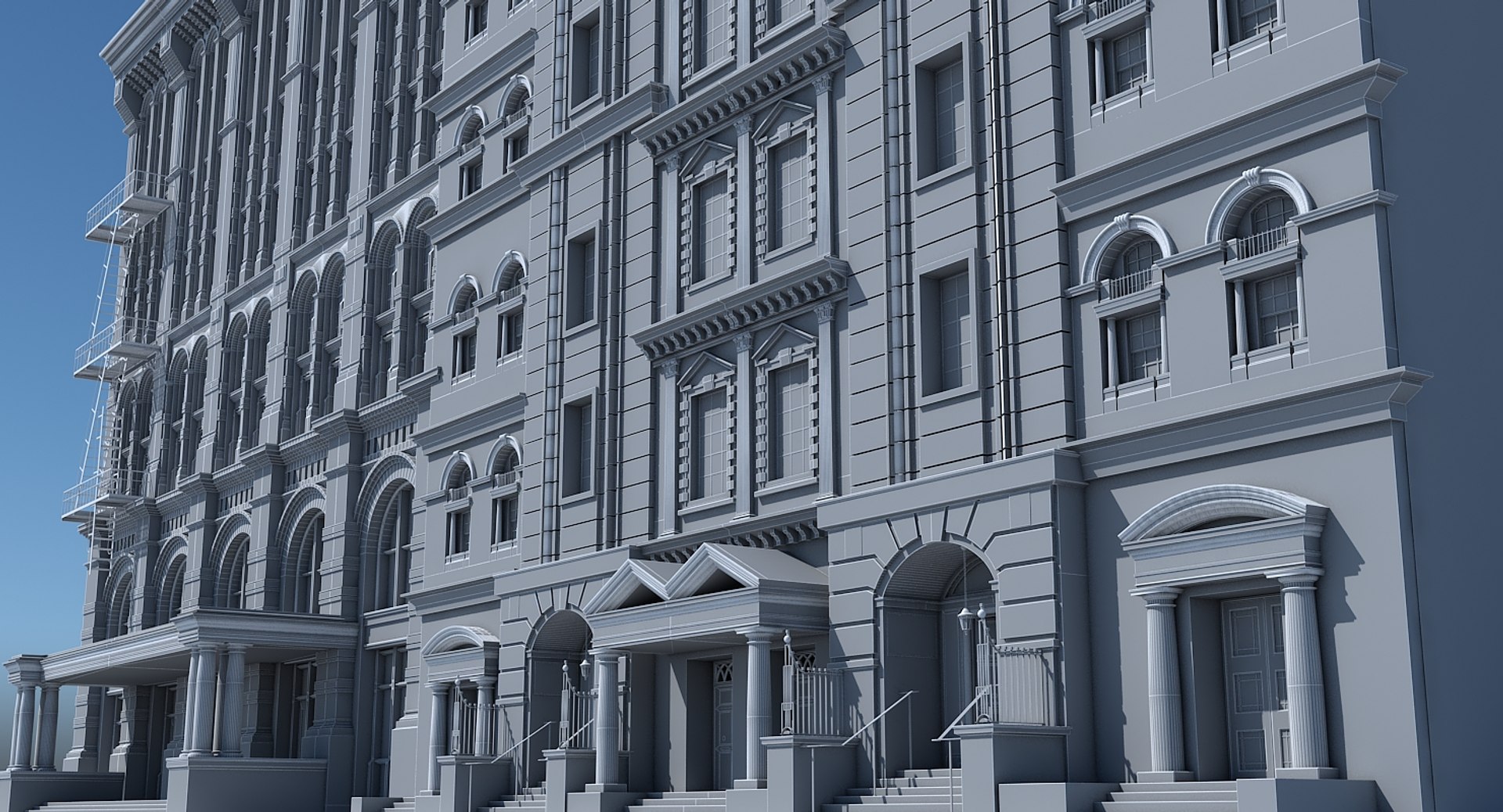 Tenement Building Facades 3D Model - TurboSquid 1303458