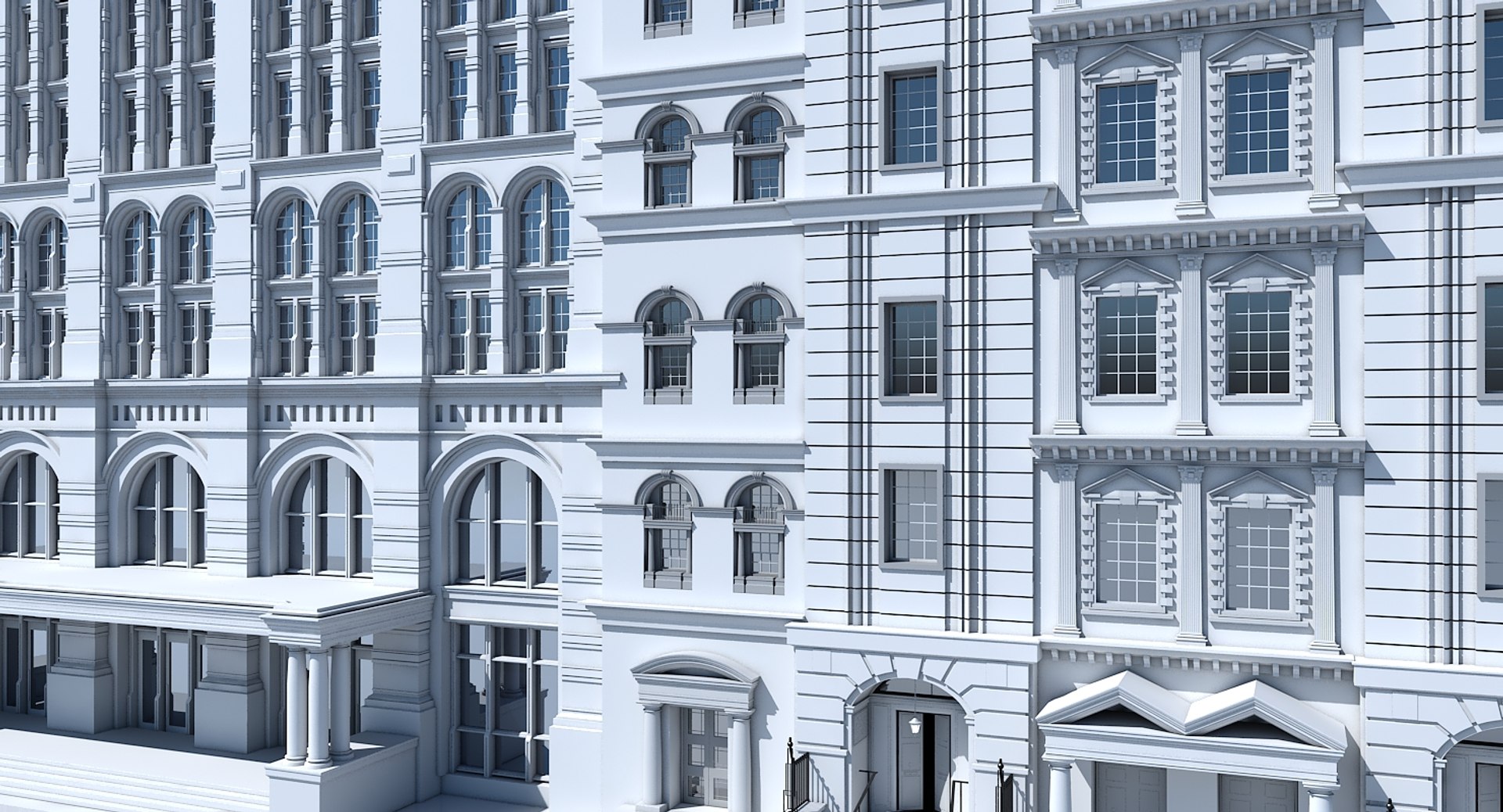 Tenement Building Facades 3D Model - TurboSquid 1303458