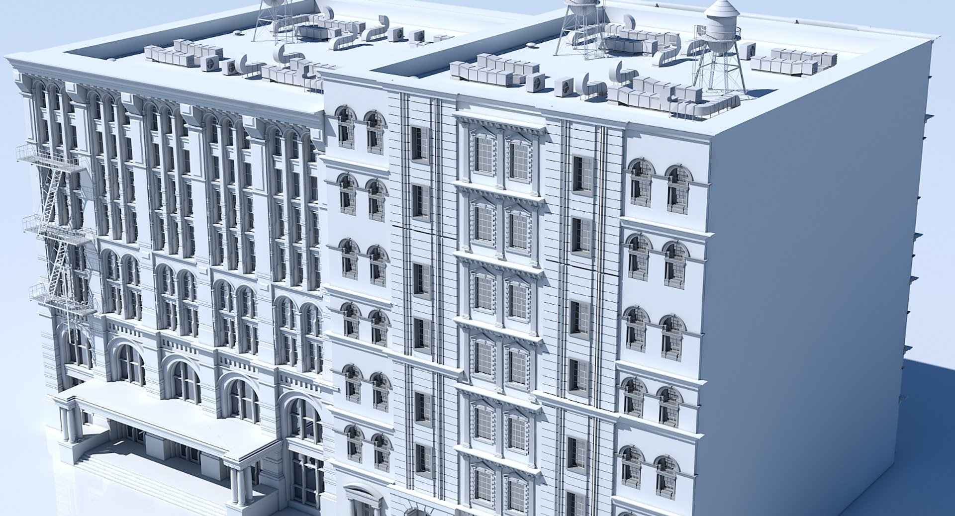 Tenement Building Facades 3D Model - TurboSquid 1303458
