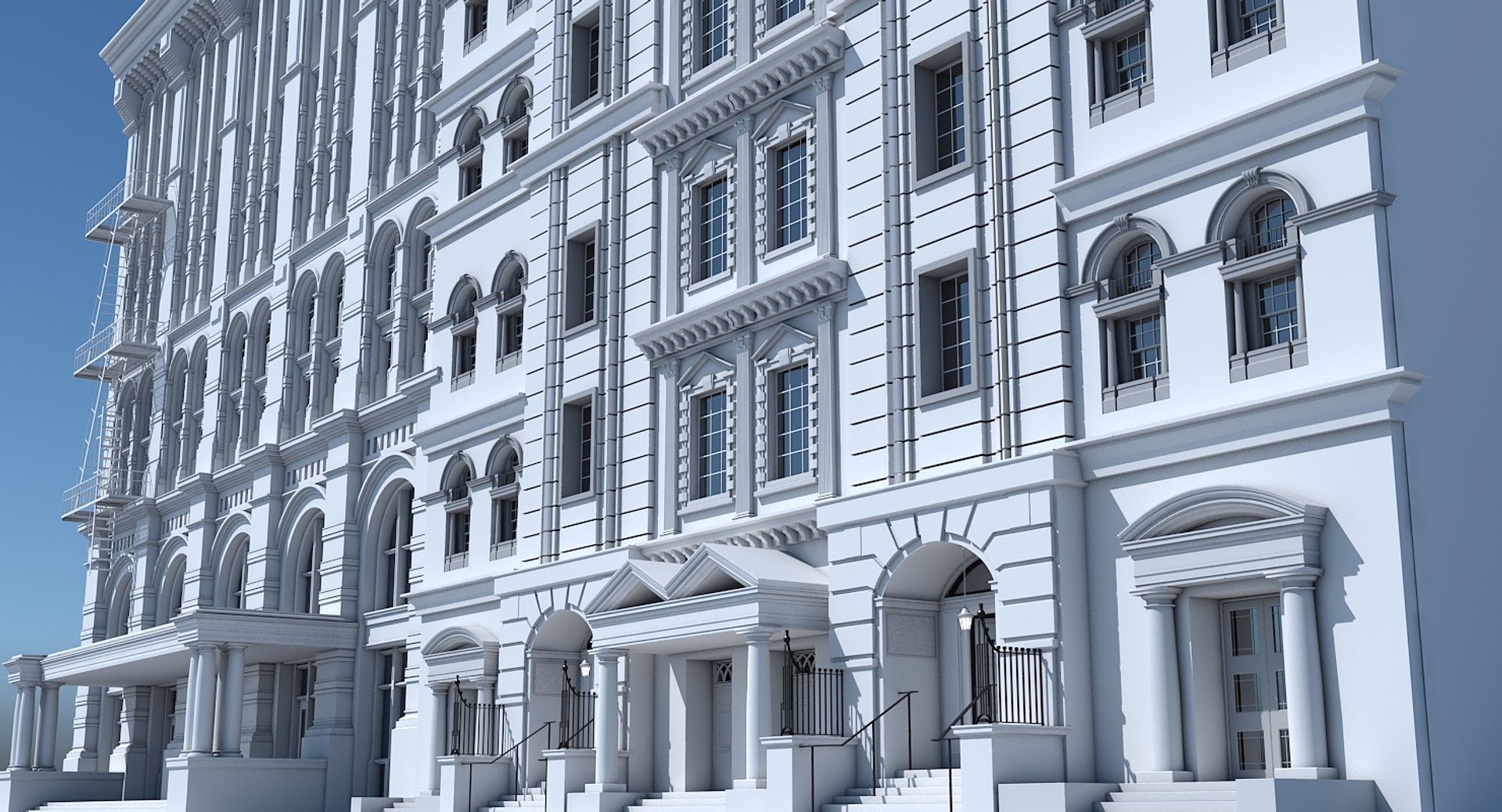 Tenement Building Facades 3D Model - TurboSquid 1303458