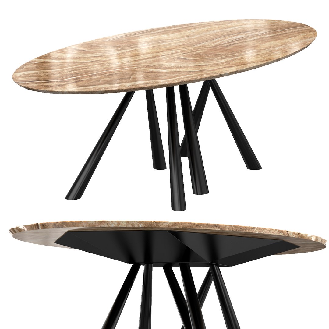 3D forest oval table - TurboSquid 1559770