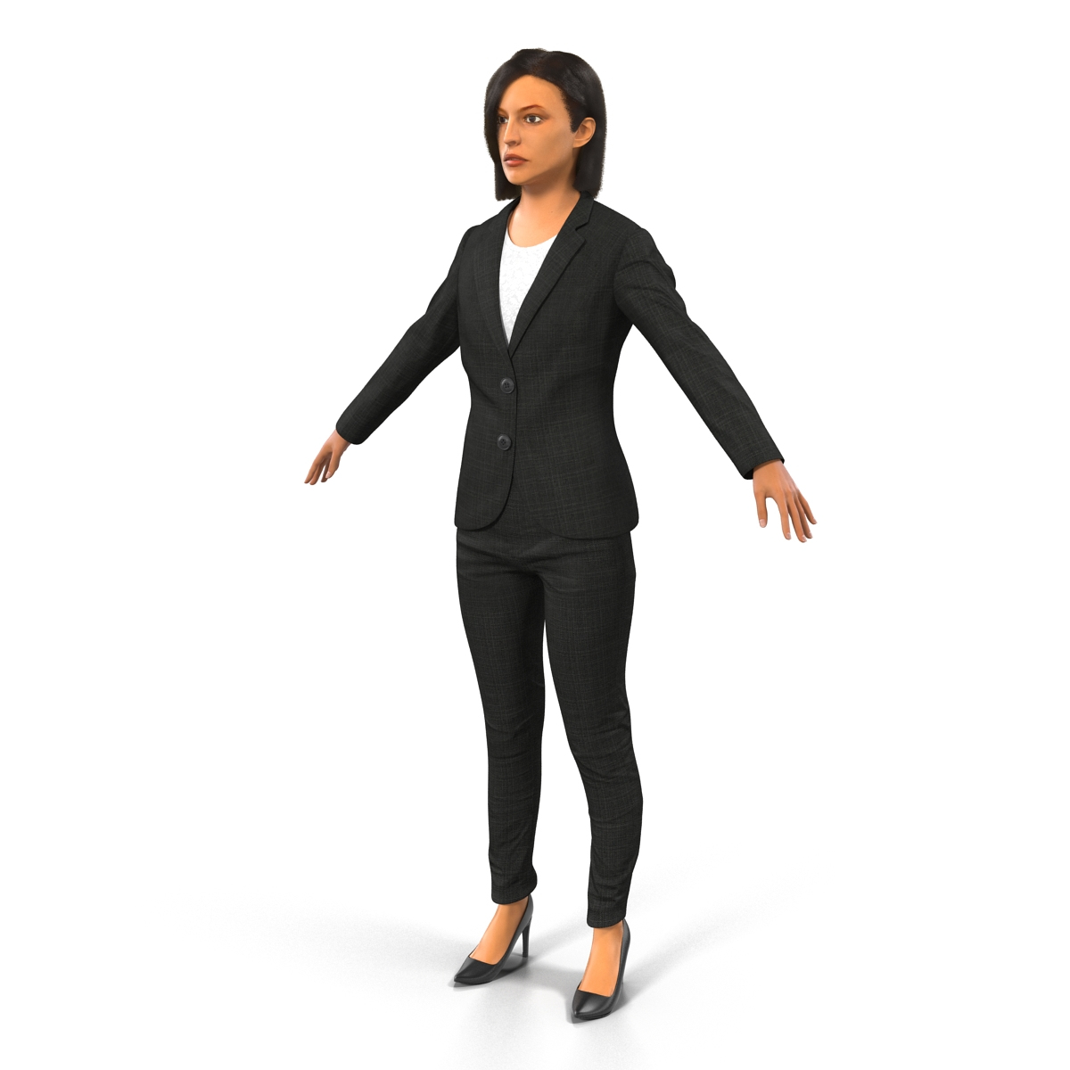 3d model business woman mediterranean rigged