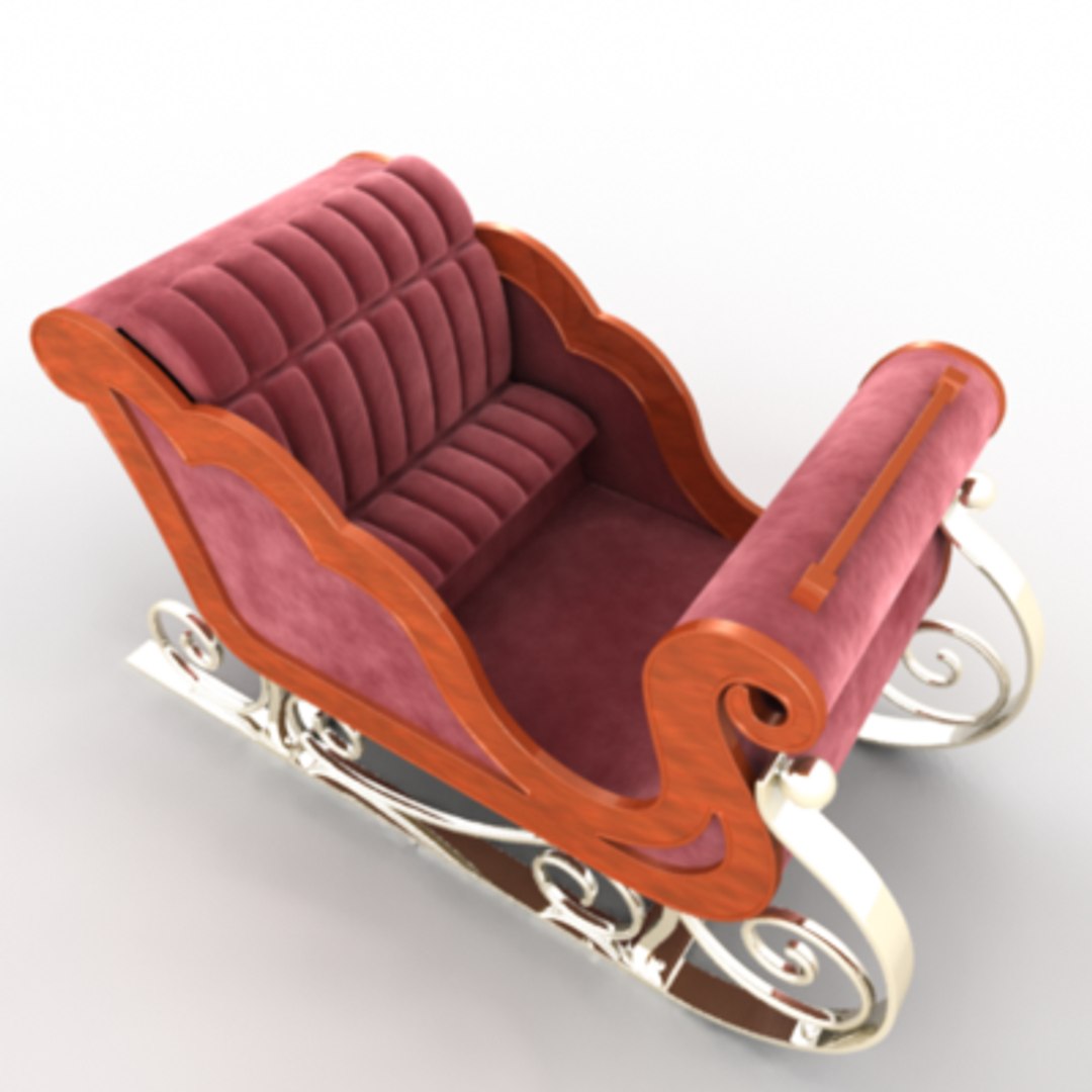 Sleigh Santa Clause 3d Model
