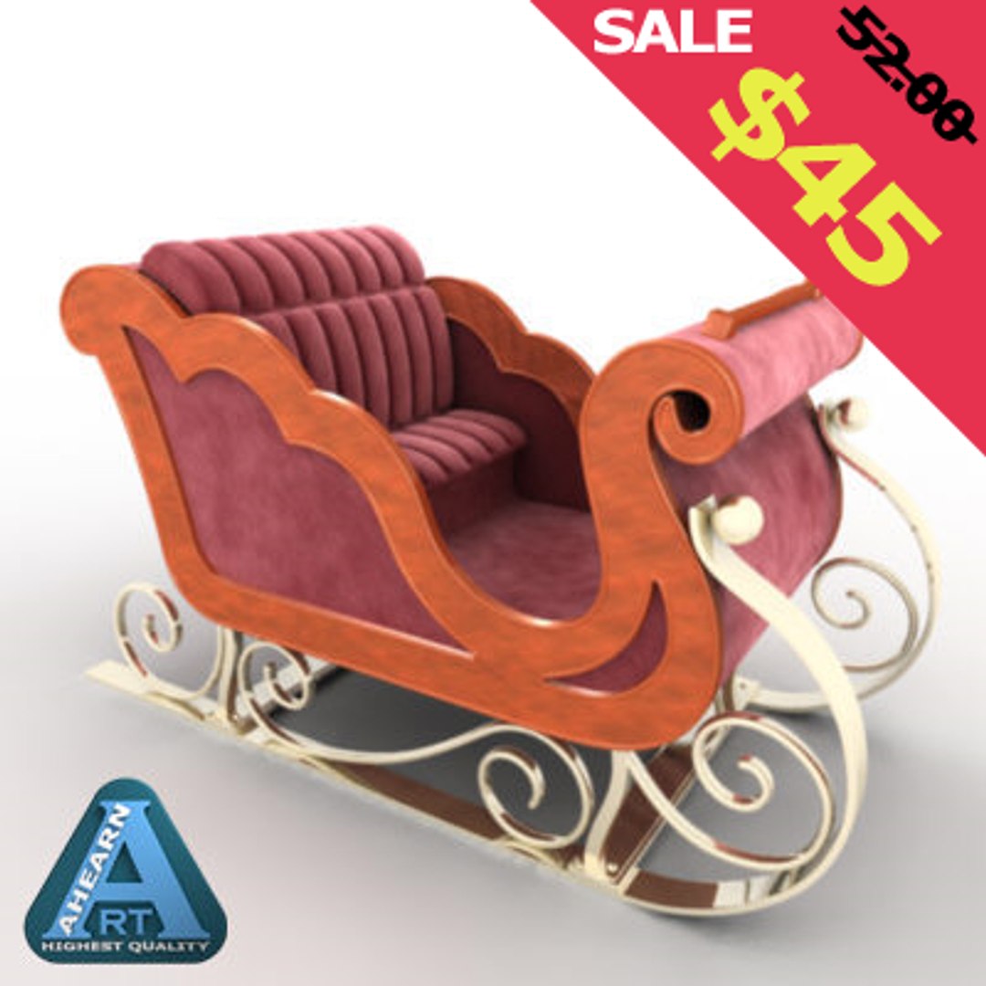 Sleigh Santa Clause 3d Model