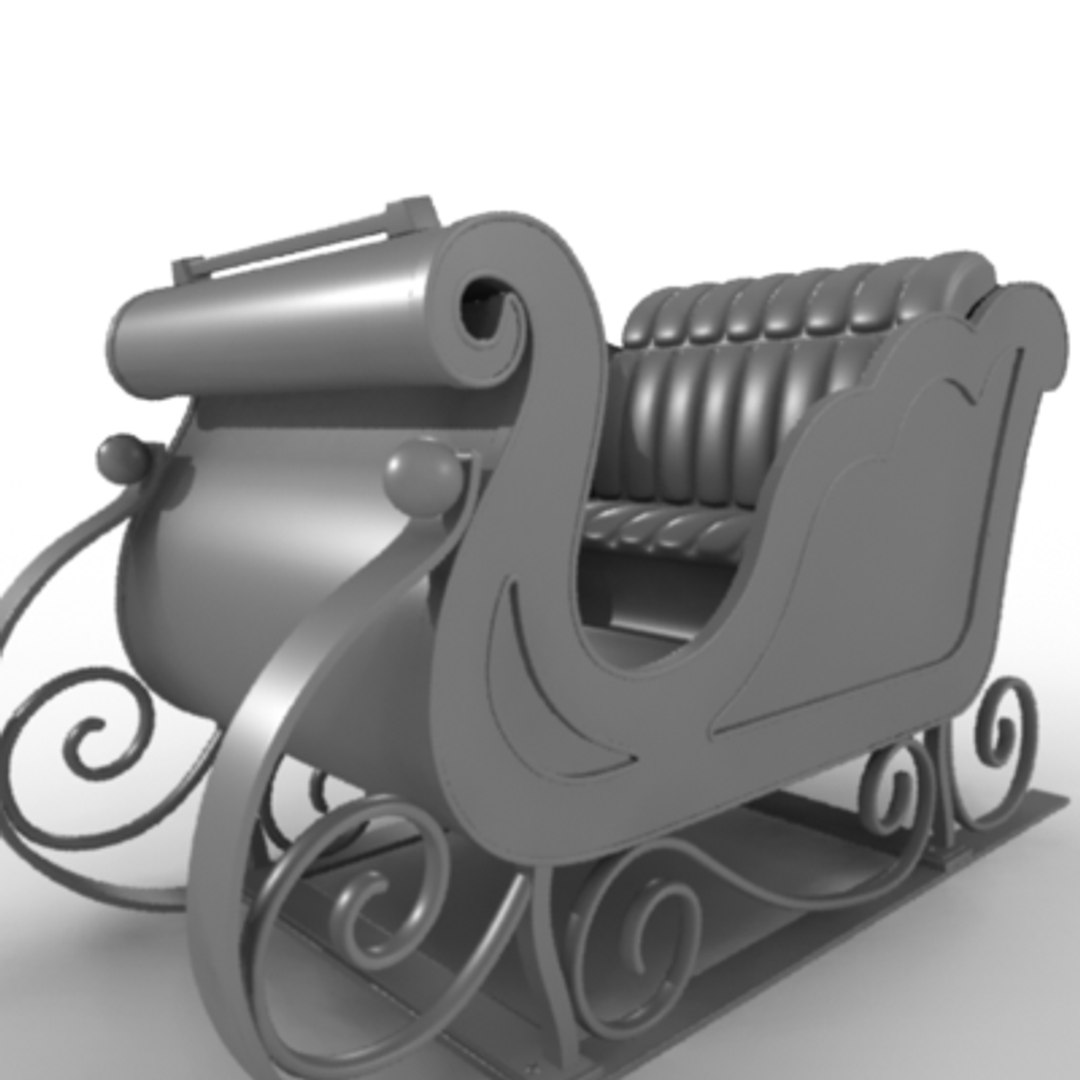Sleigh Santa Clause 3d Model