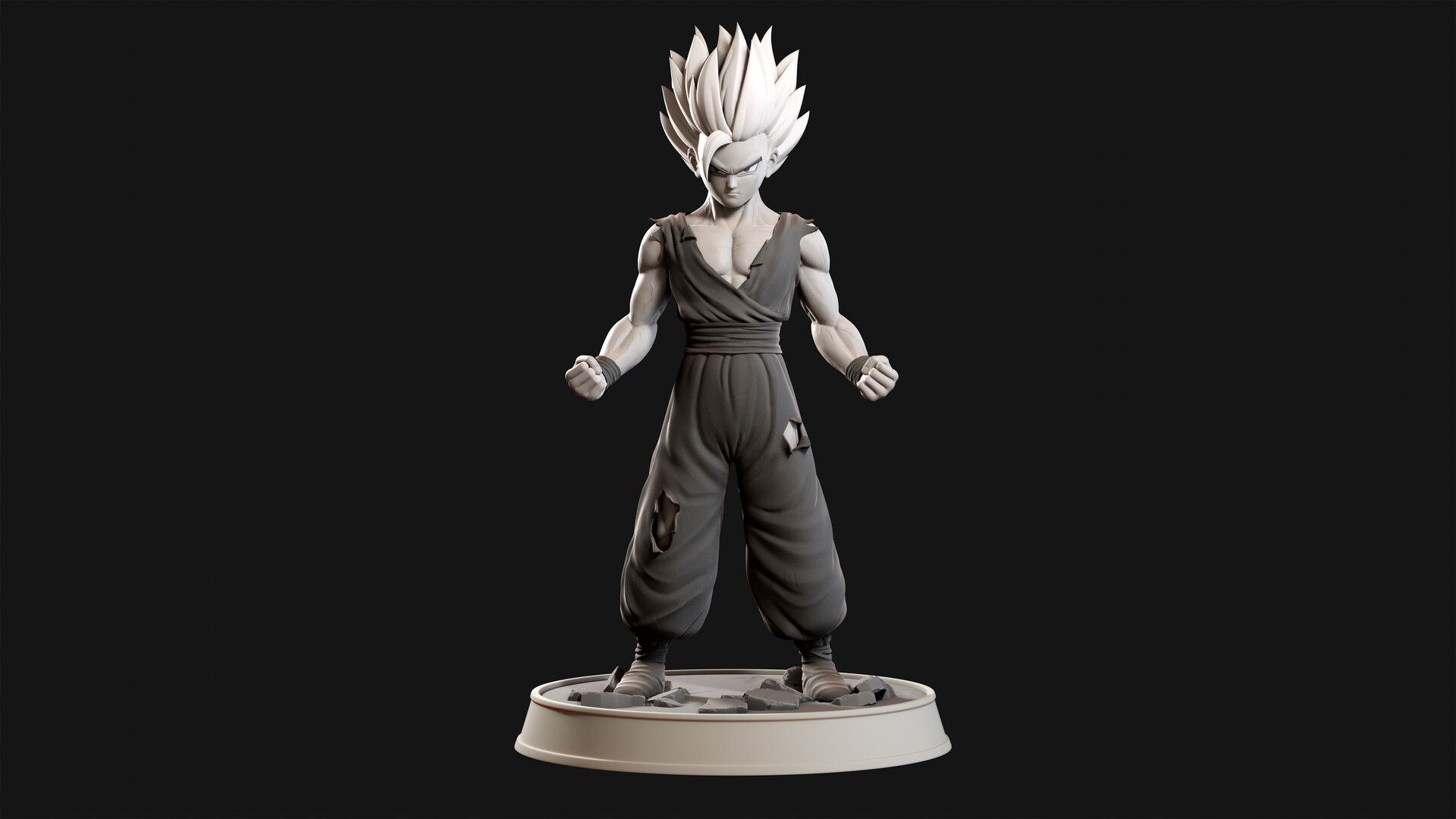 3D dragon ball gohan ssj2 3D PRINT - TurboSquid 2112670