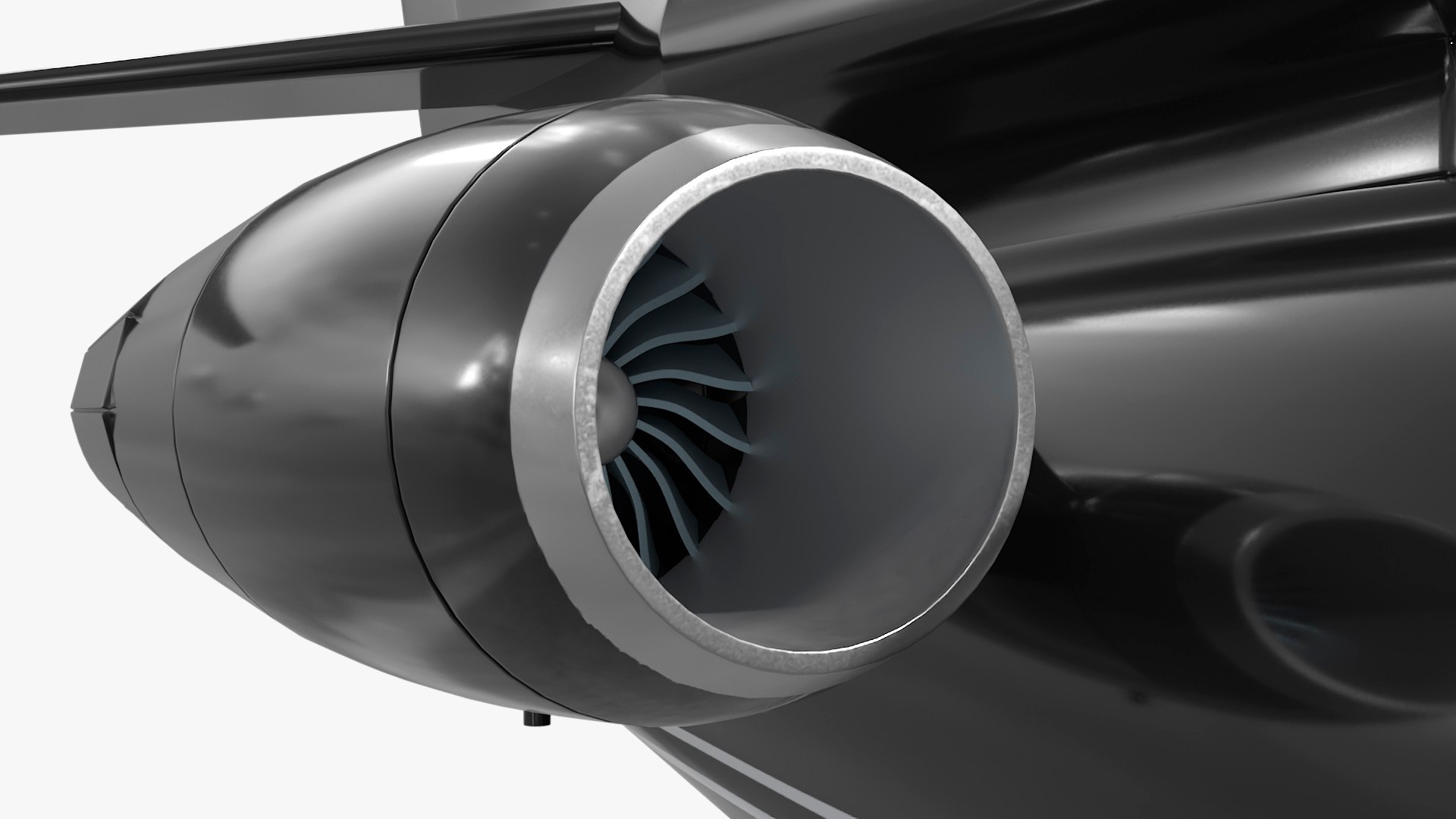 Business Jet Plane Black No Chassis 3D - TurboSquid 2384593