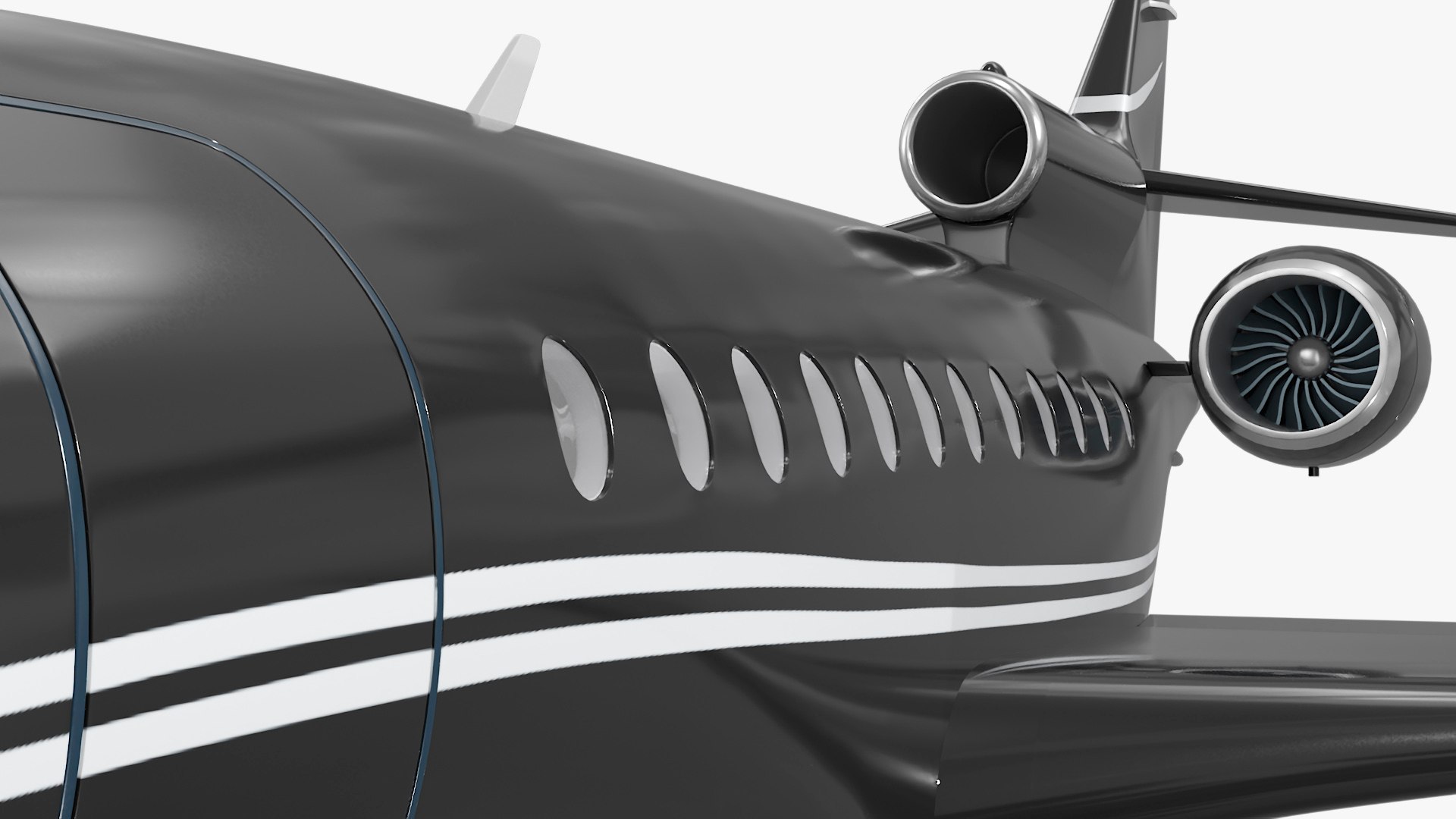 Business Jet Plane Black No Chassis 3D - TurboSquid 2384593