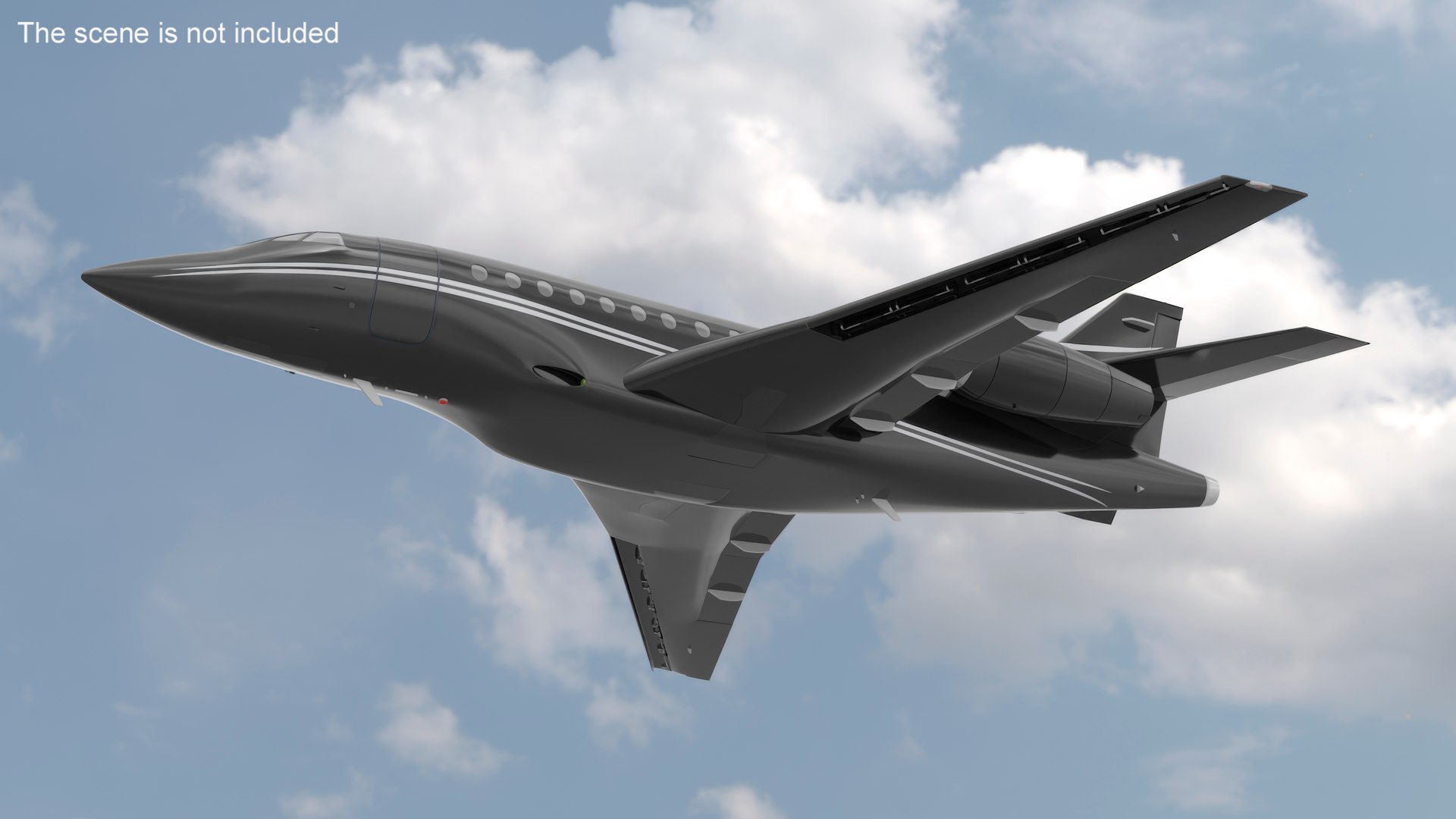 Business Jet Plane Black No Chassis 3D - TurboSquid 2384593