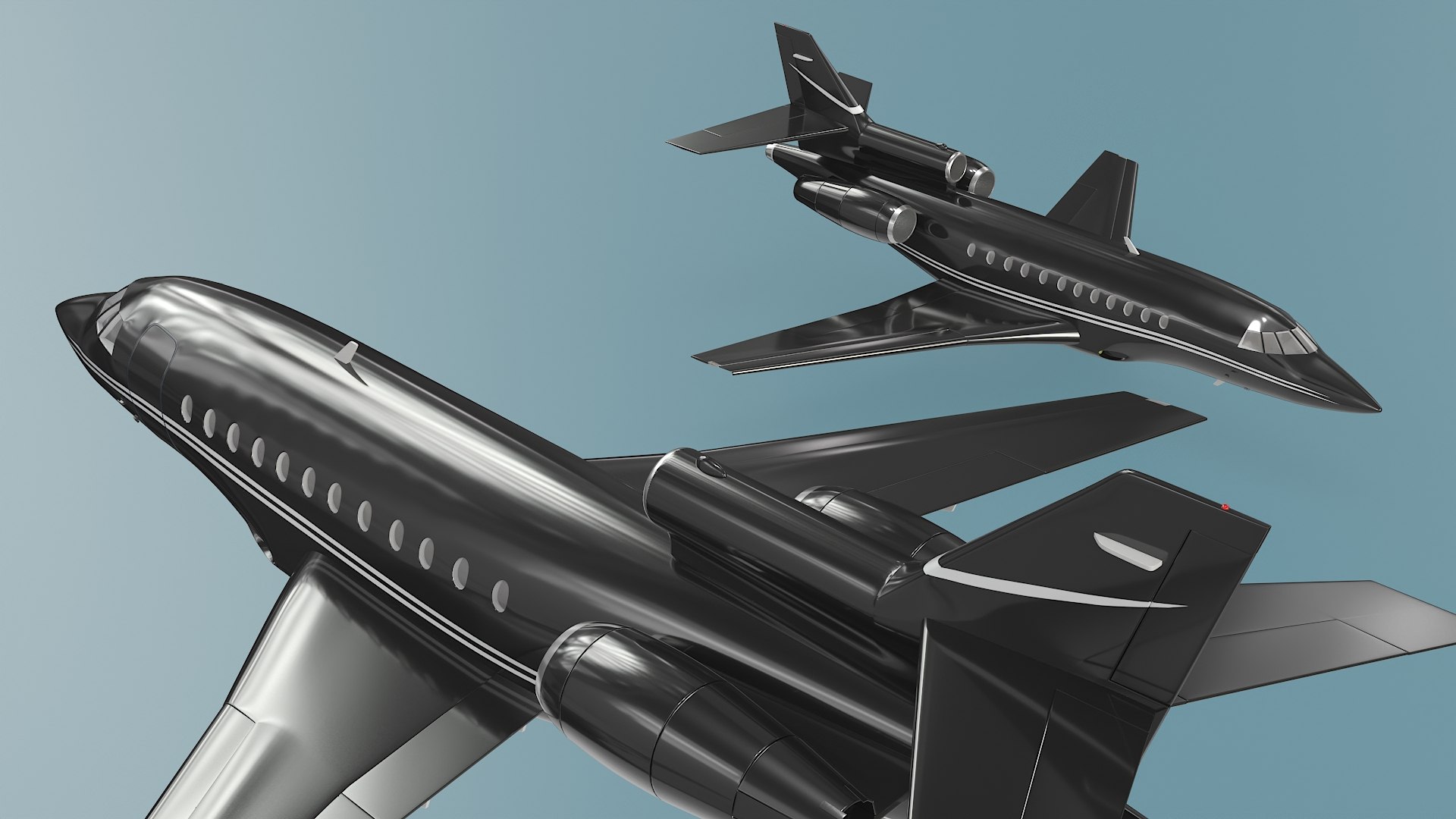 Business Jet Plane Black No Chassis 3D - TurboSquid 2384593