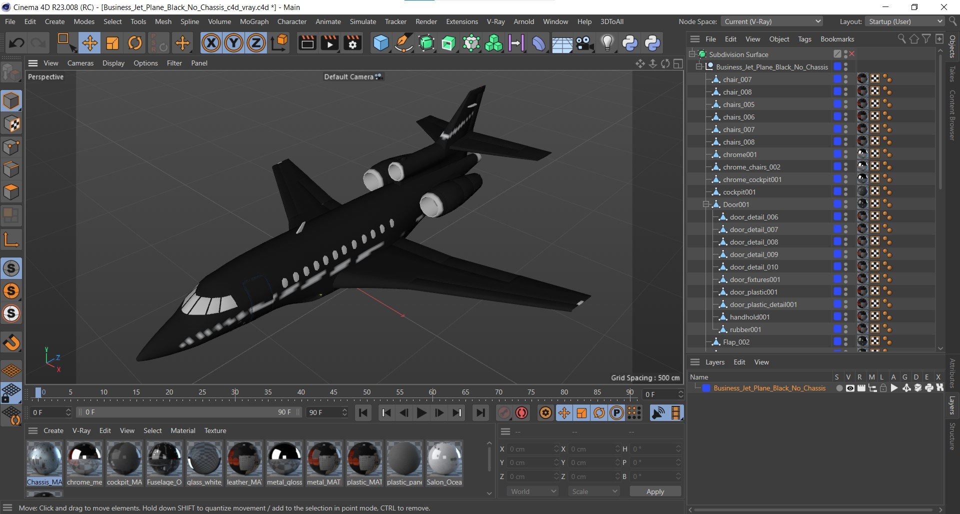 Business Jet Plane Black No Chassis 3D - TurboSquid 2384593