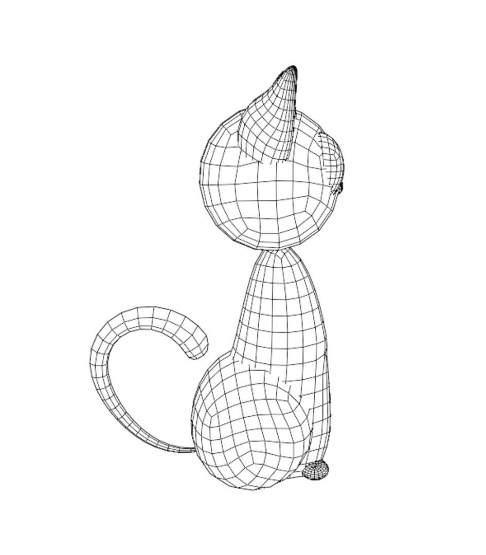 3D CAT - Low Poly - Manchi- Cartoon - - TurboSquid 2174216