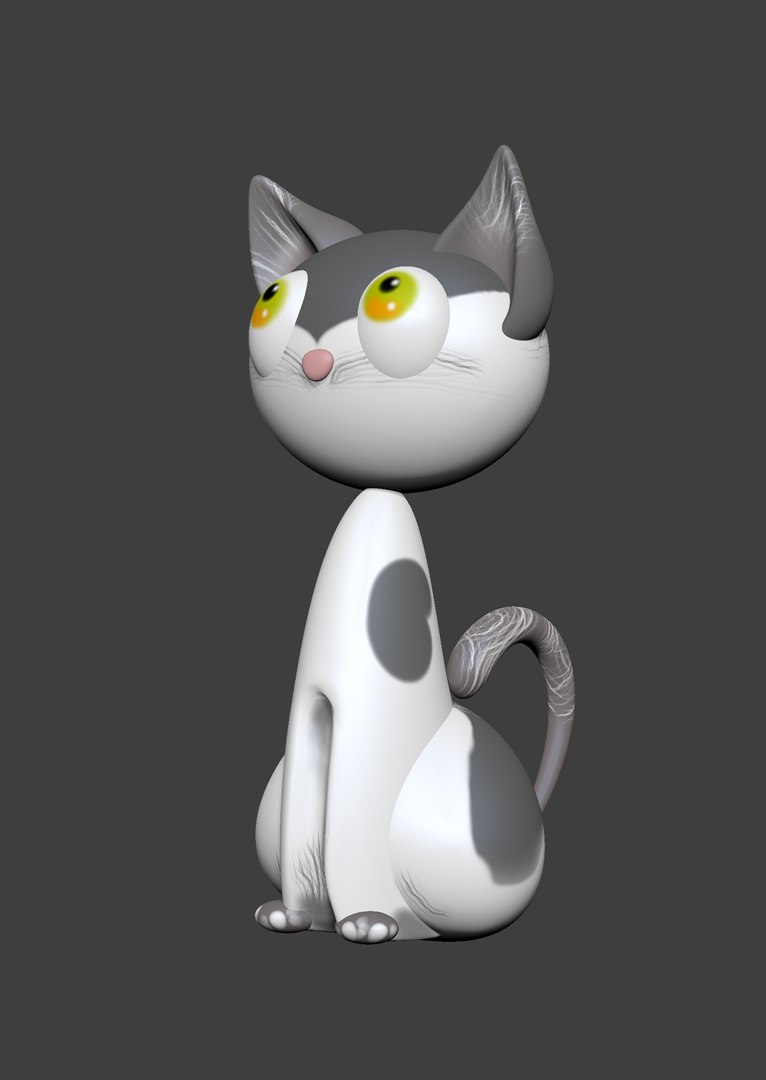 3D CAT - Low Poly - Manchi- Cartoon - - TurboSquid 2174216