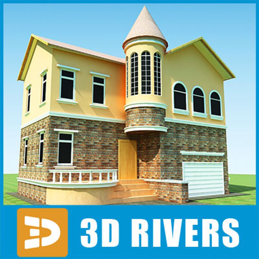 small town house building 3d model