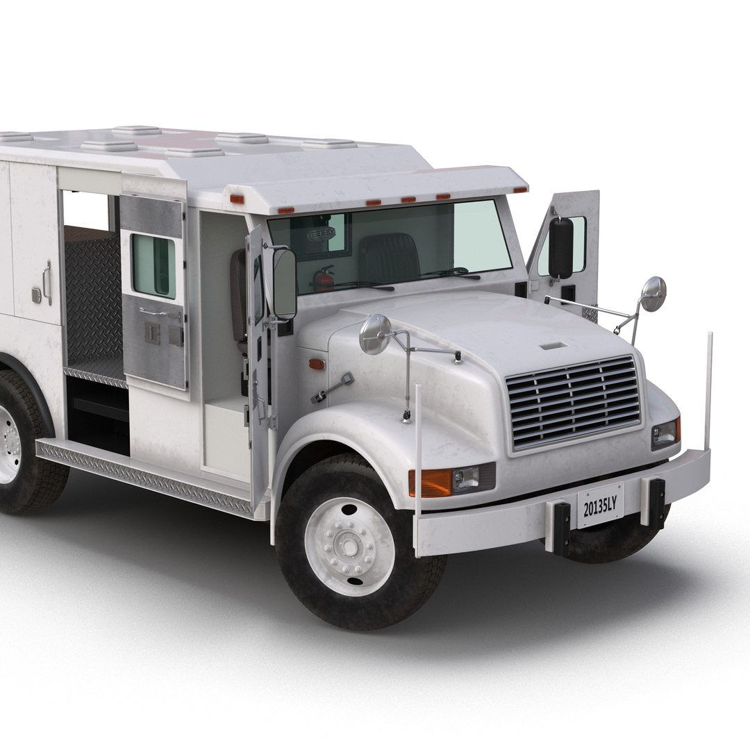 3d armored cash transport car interior model