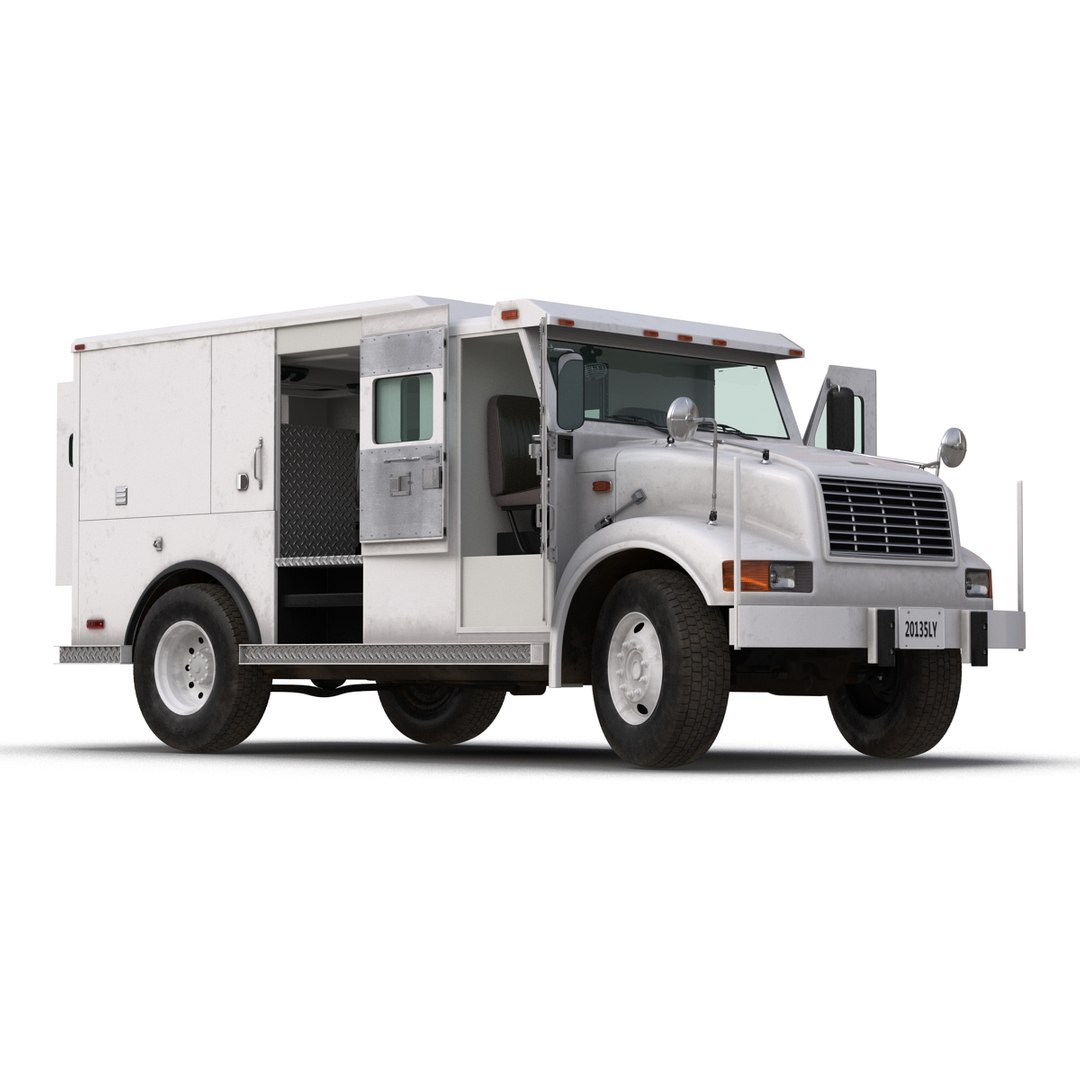 3d armored cash transport car interior model