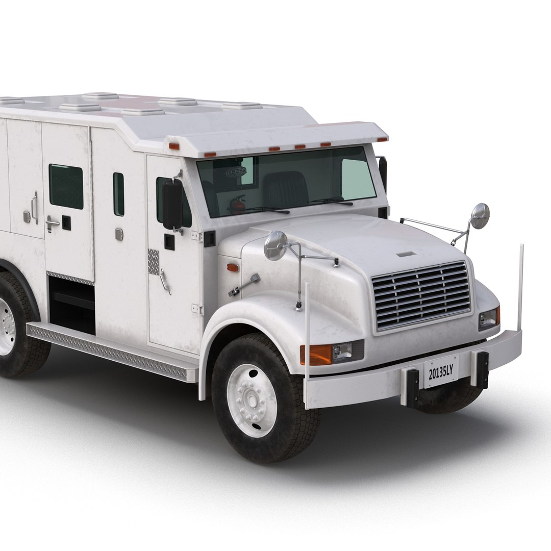 3d armored cash transport car interior model