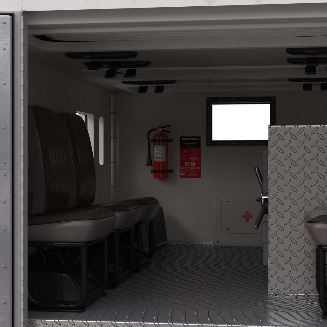 3d armored cash transport car interior model