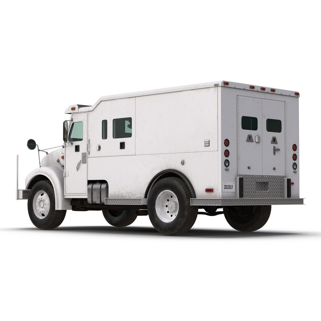 3d armored cash transport car interior model