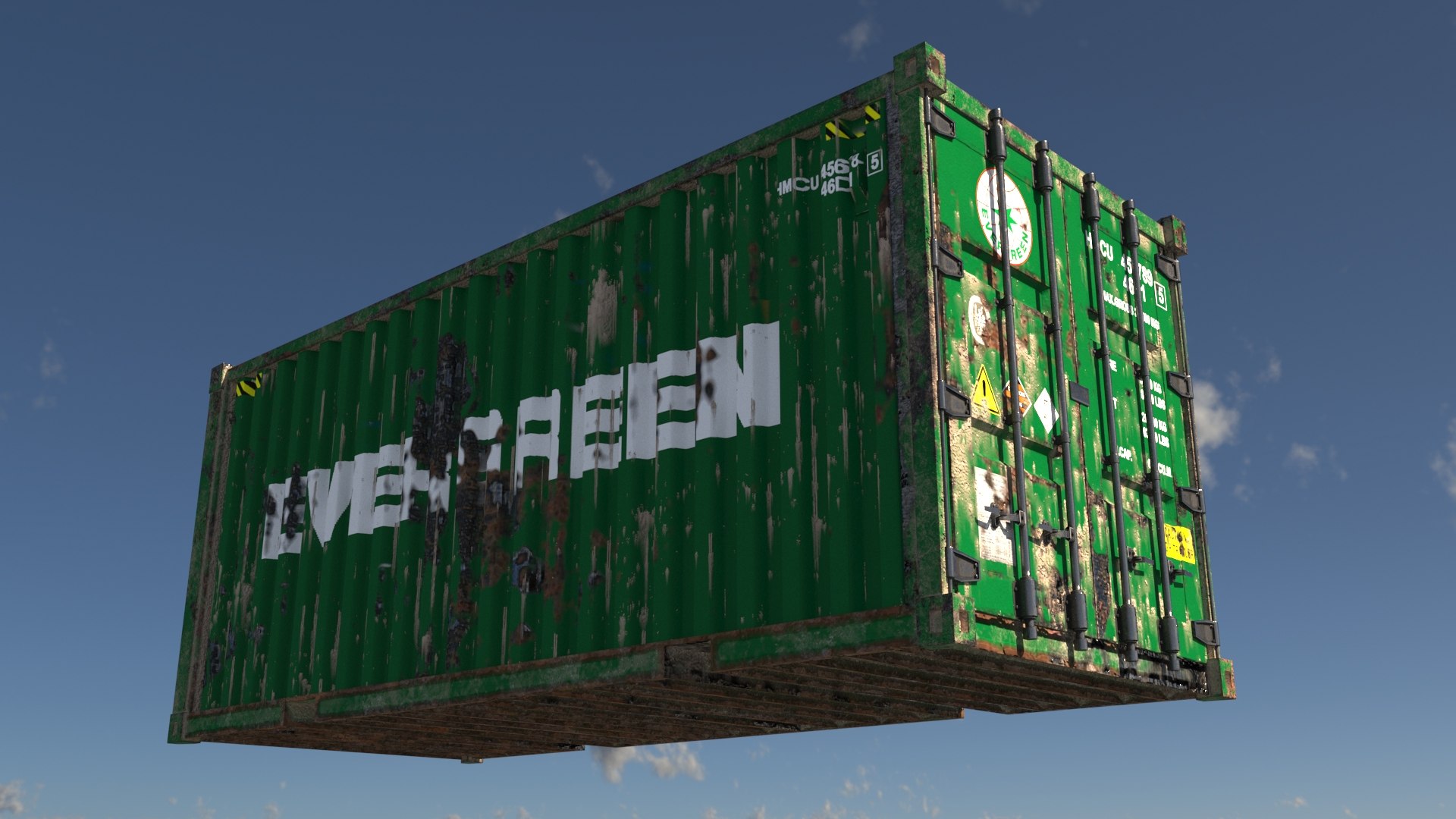 3D Model Shipping Container Evergreen - TurboSquid 1494790