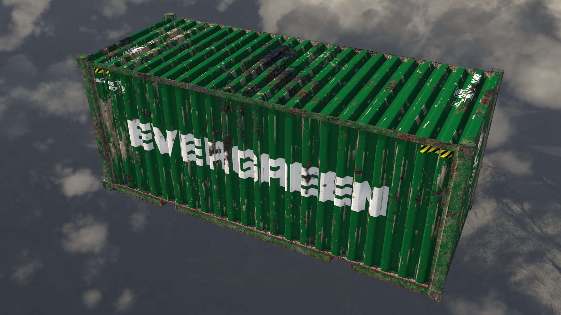 3D Model Shipping Container Evergreen - TurboSquid 1494790