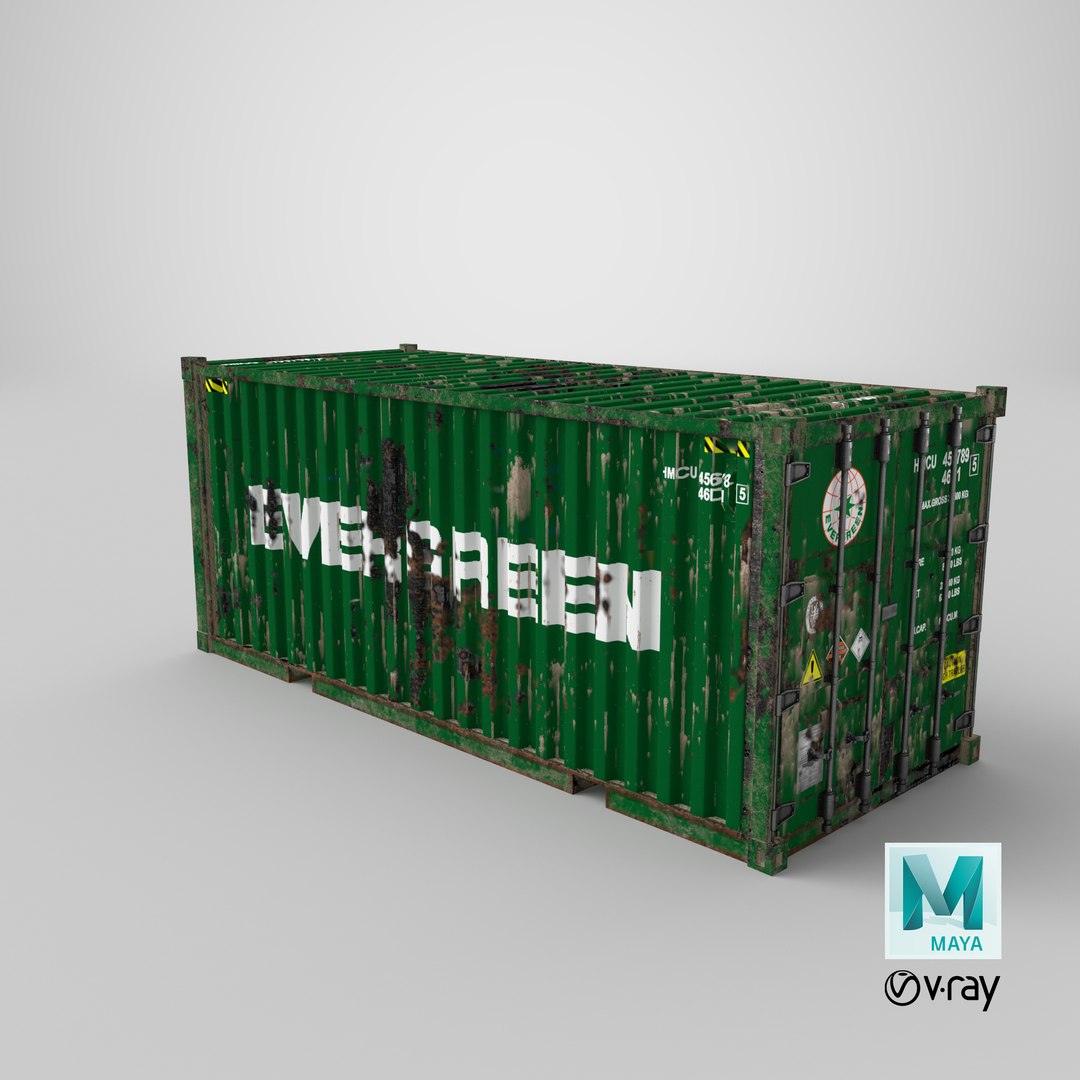 3D model shipping container evergreen - TurboSquid 1494790
