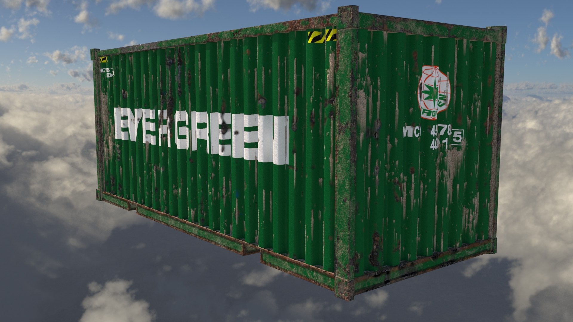 3D Model Shipping Container Evergreen - TurboSquid 1494790