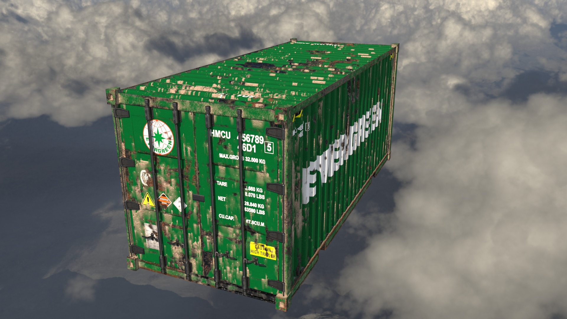 3D Model Shipping Container Evergreen - TurboSquid 1494790