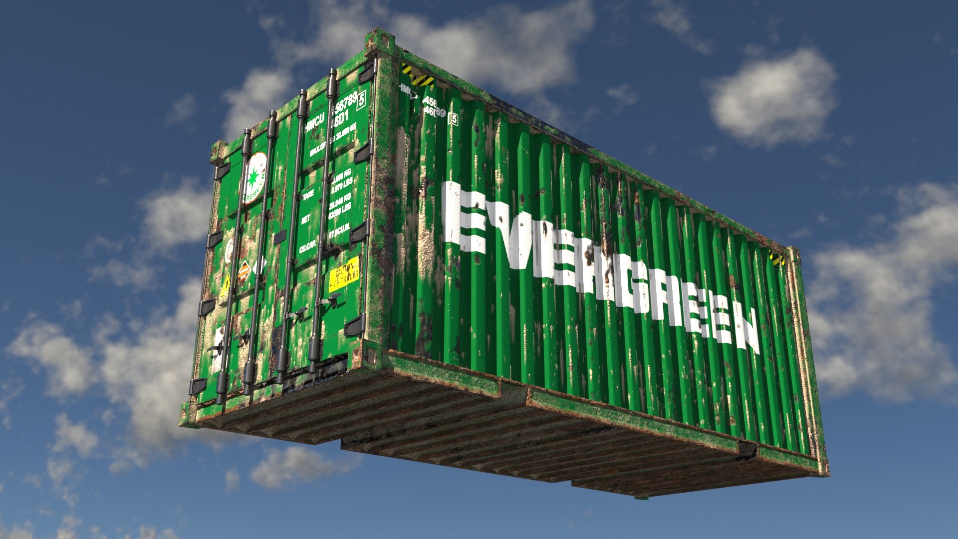 3D Model Shipping Container Evergreen - TurboSquid 1494790