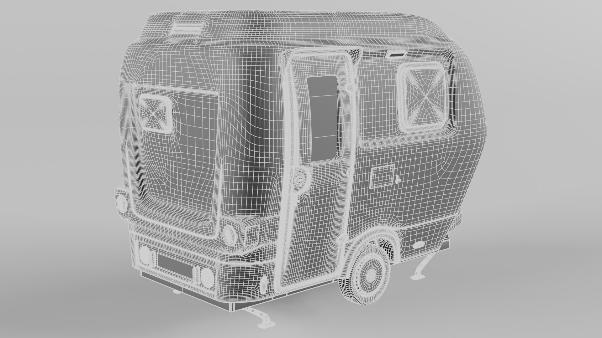 3D Capsule Caravans Mini Micro Camper Trailer Stone Grey Model ...