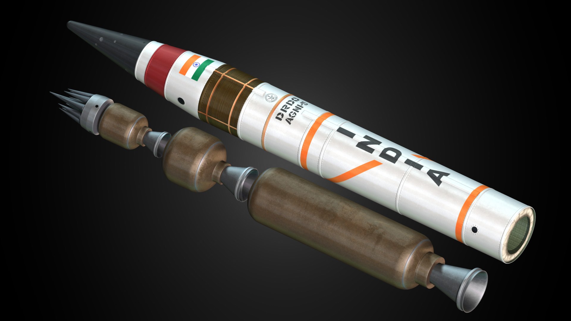 3D Model Agni-V Missile - TurboSquid 2298370
