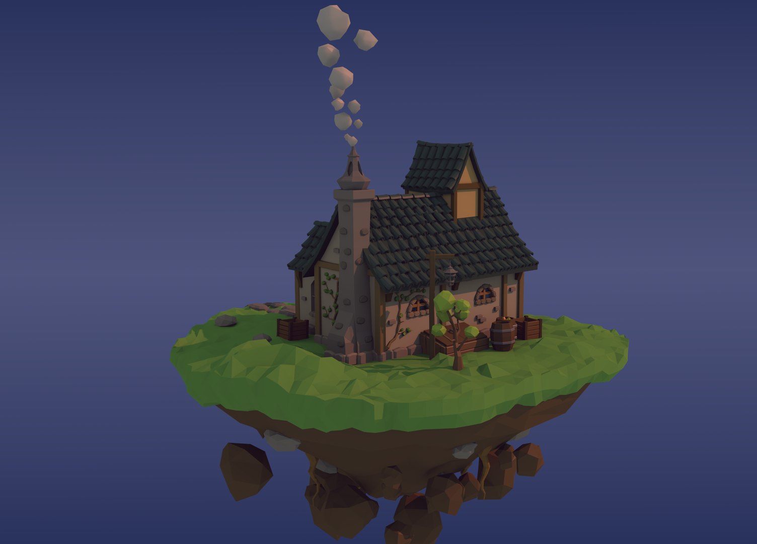 Scene House Island 3d 3ds