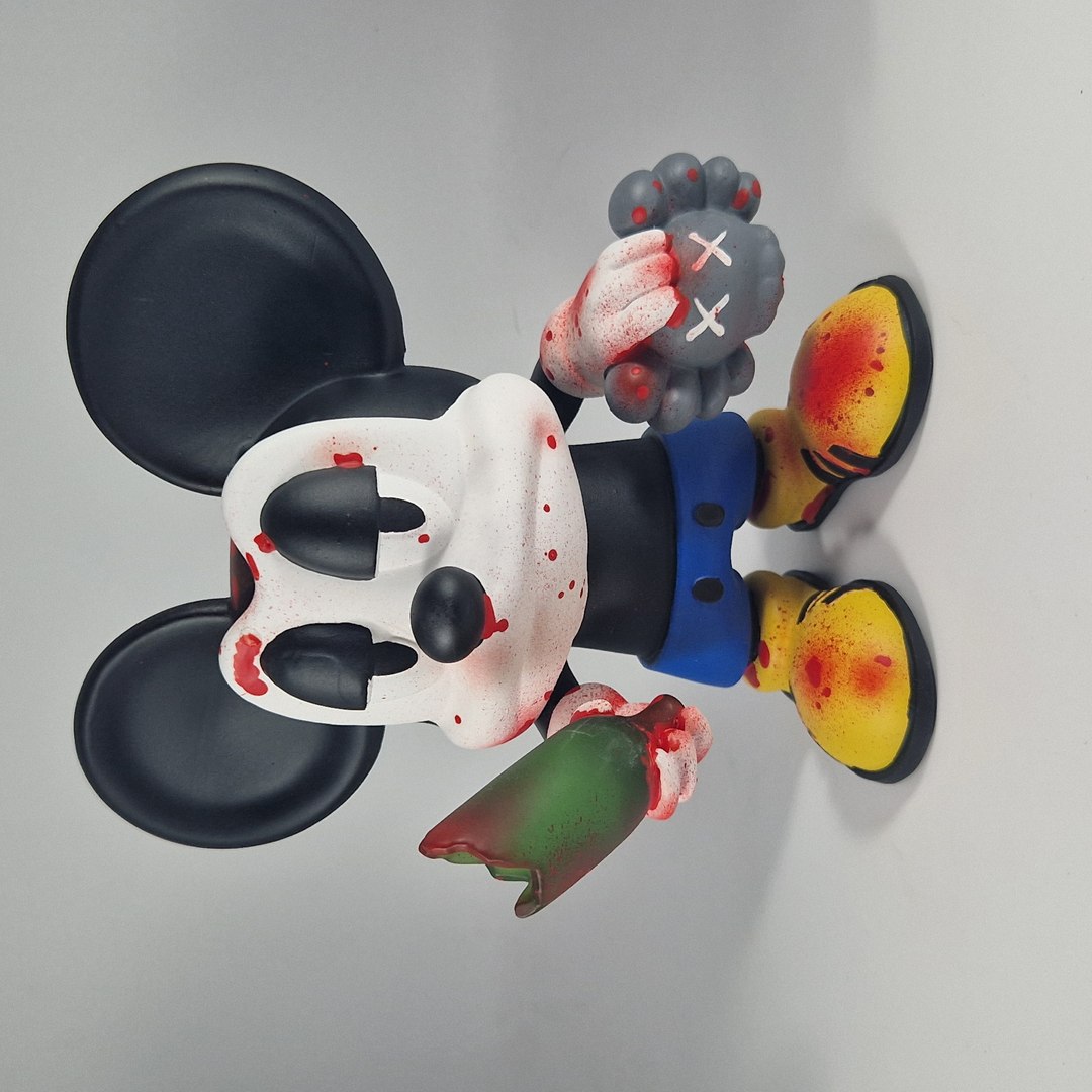 3D Model Mickey Mischief 3D Art Toy With KAWS Head And Bottle 3D Print ...