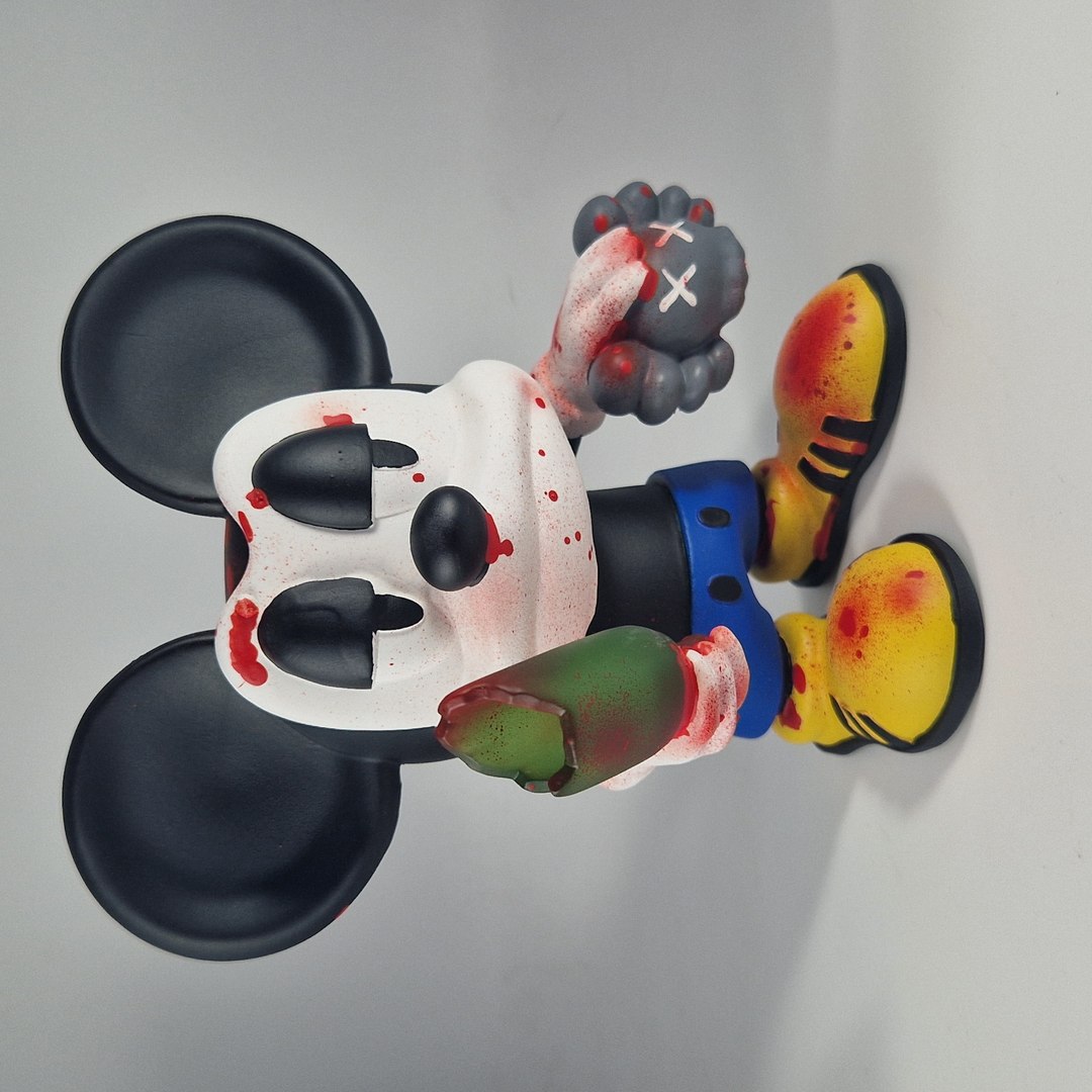 3D Model Mickey Mischief 3D Art Toy With KAWS Head And Bottle 3D Print ...