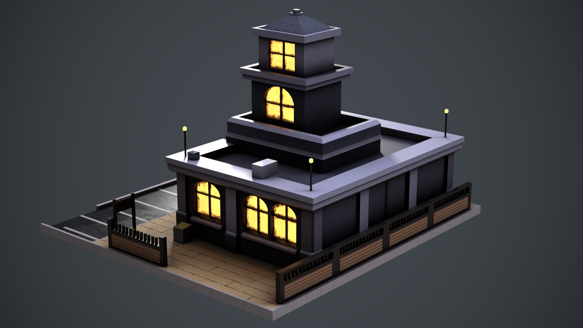 3D Stylized Police Station - TurboSquid 2194695