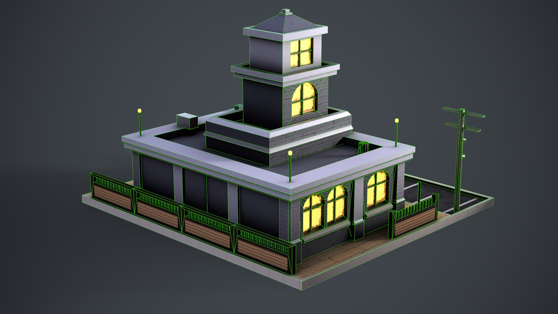 3D Stylized Police Station - TurboSquid 2194695