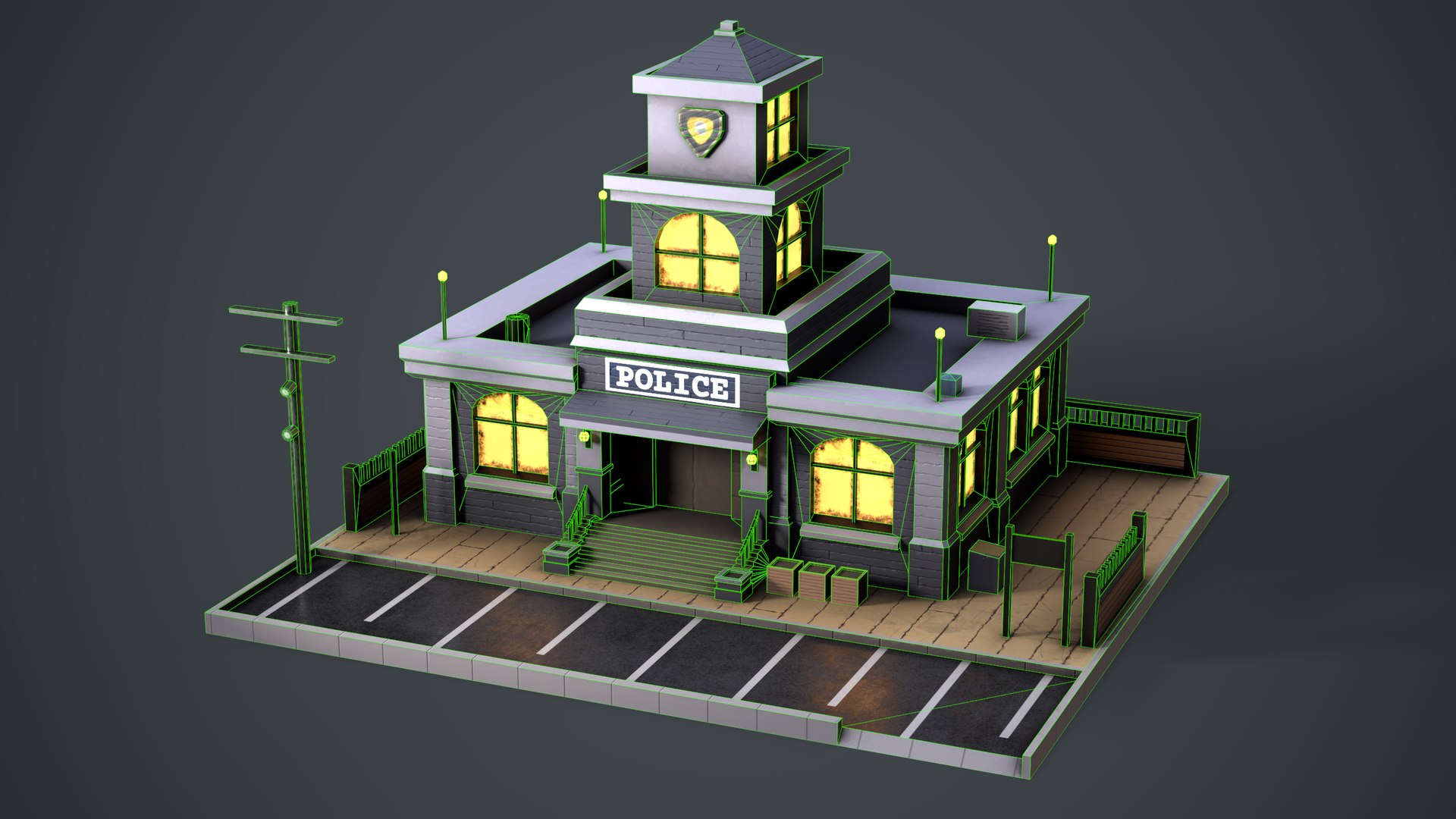 3D Stylized Police Station - TurboSquid 2194695