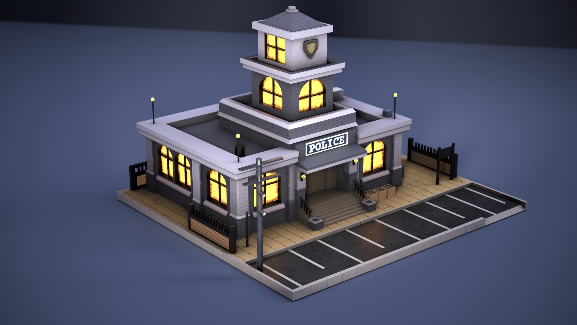 3D Stylized Police Station - TurboSquid 2194695