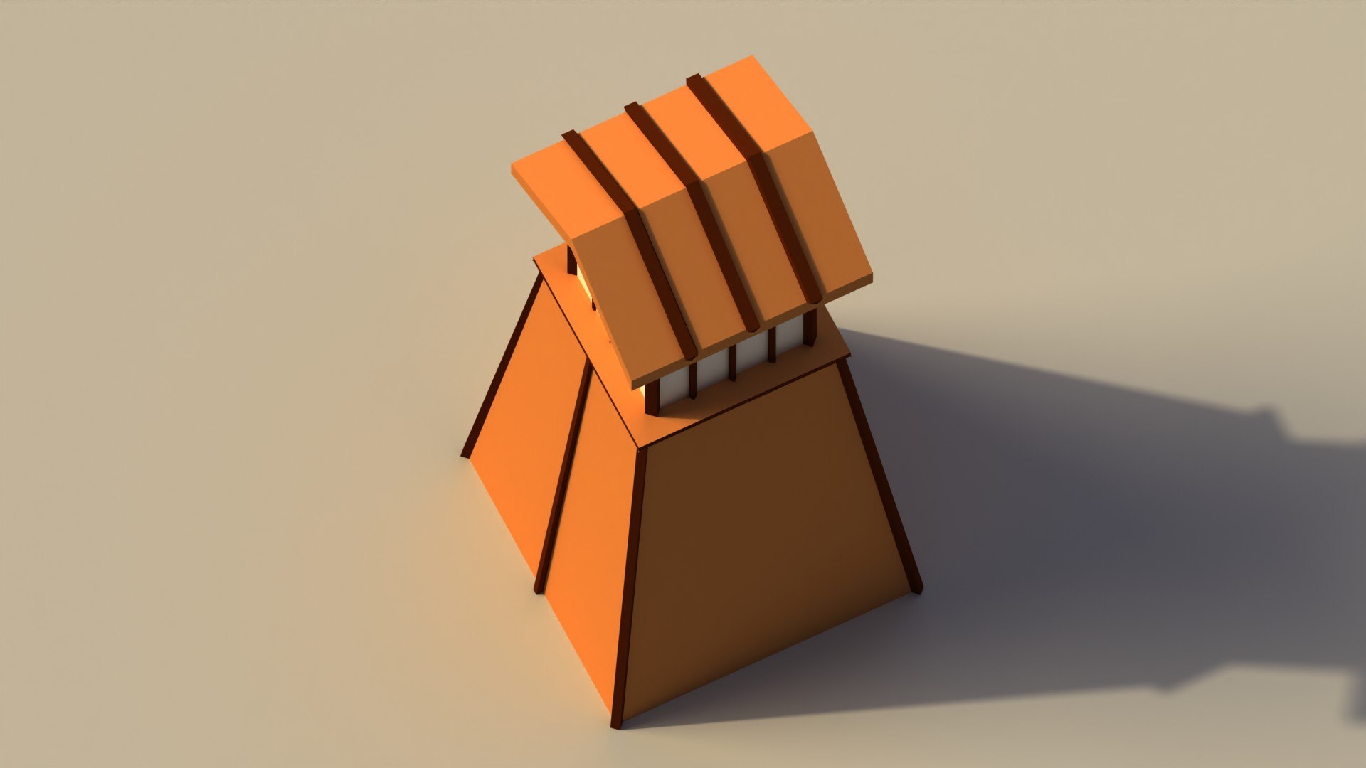 Low Poly Japanese Lamp Post 3D Model - TurboSquid 2102211