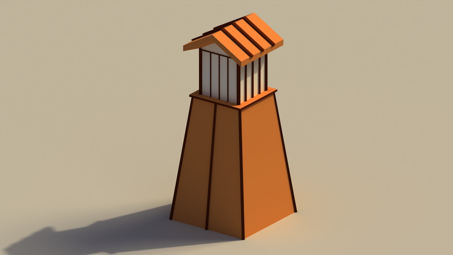 Low Poly Japanese Lamp Post 3D Model - TurboSquid 2102211