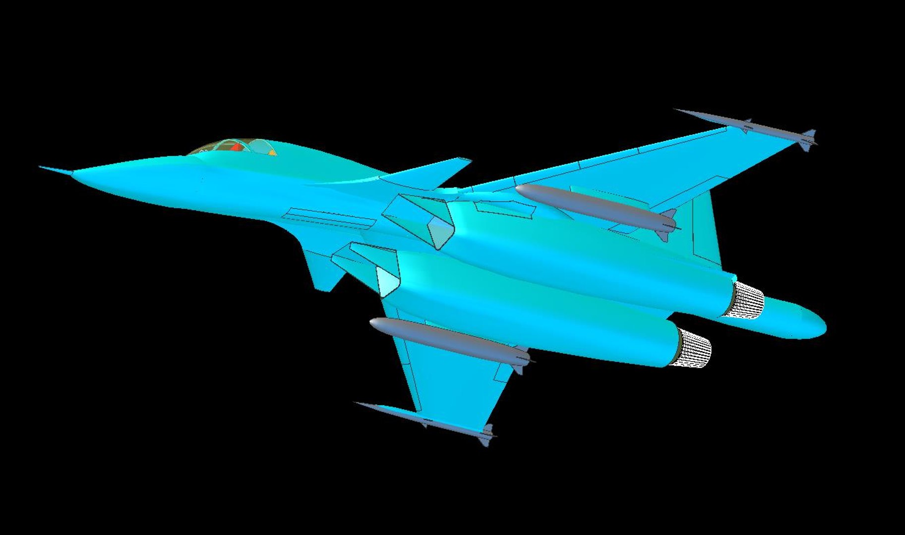 3d Model Sukhoi Su-34 Aircraft Solid