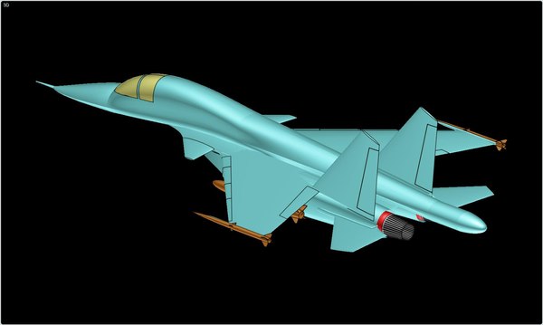3d model sukhoi su-34 aircraft solid