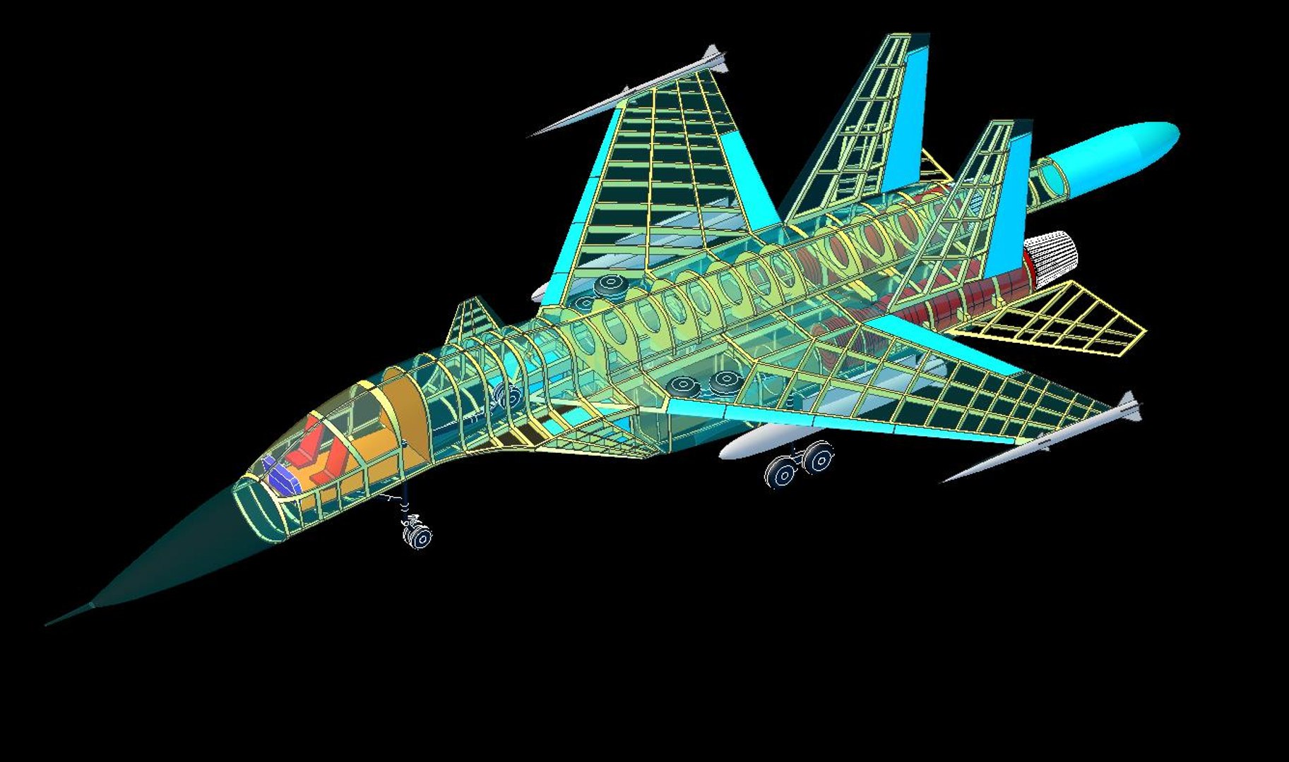 3d Model Sukhoi Su-34 Aircraft Solid